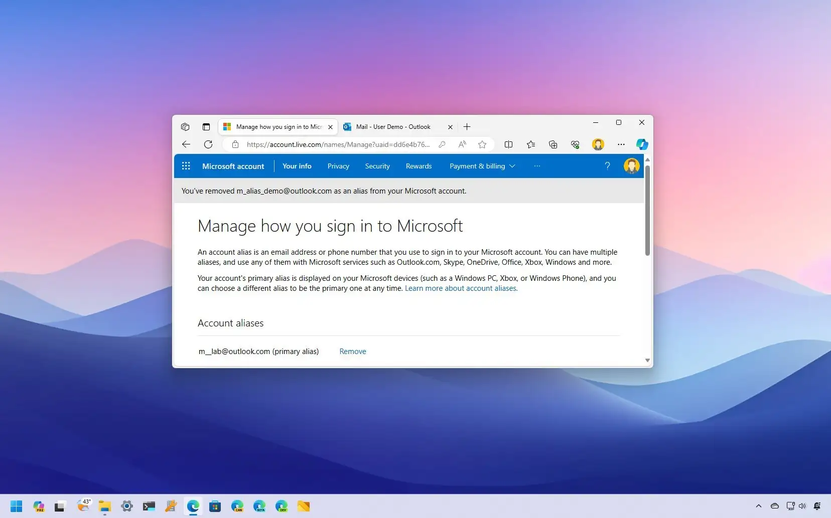如何从您的 Microsoft 帐户创建 Outlook.com 别名 - 数字指南