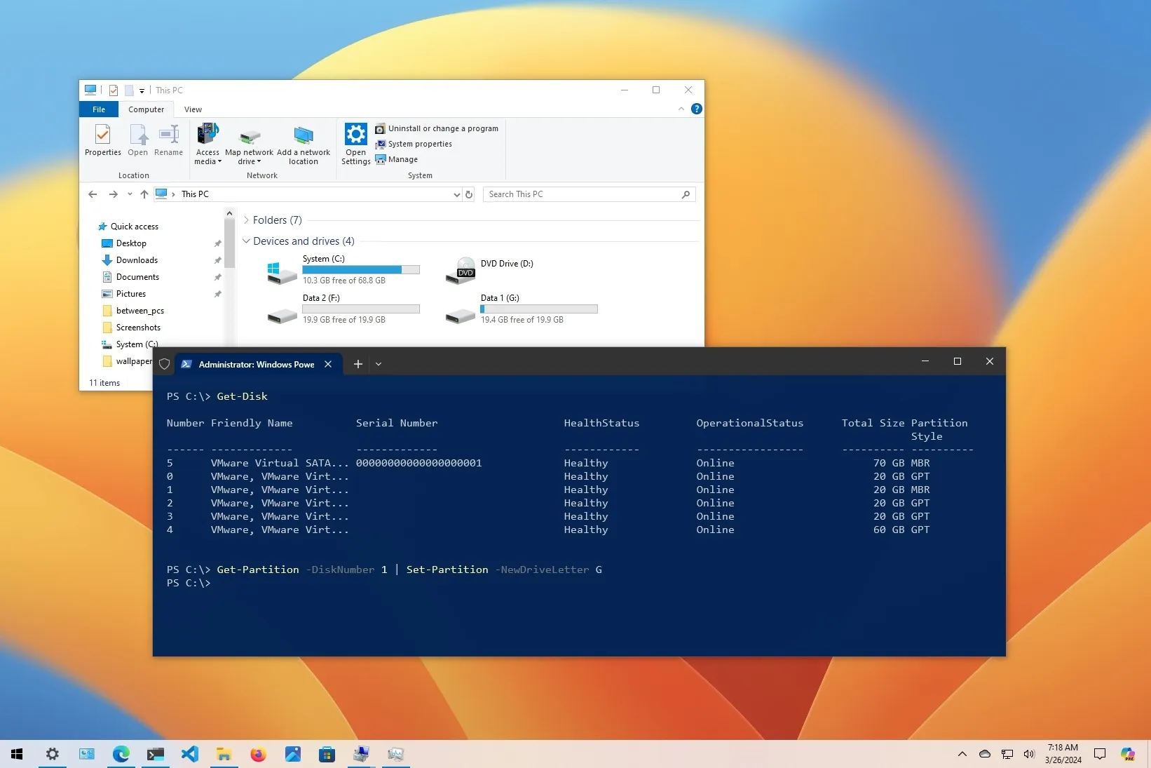 如何在 Windows 10 上使用 PowerShell 更改驱动器盘符 - 数字指南