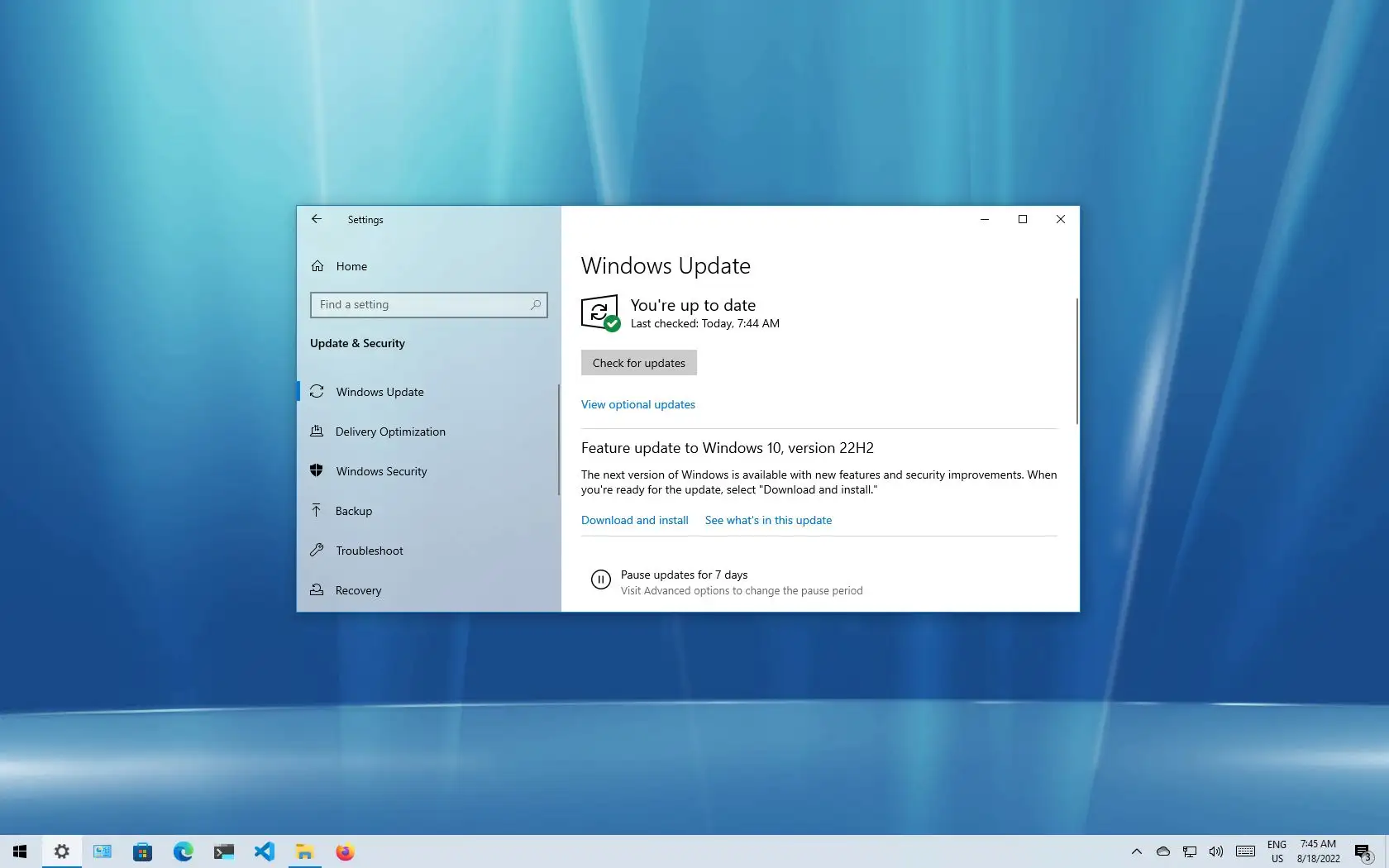 Windows 10 22H2新功能和变化