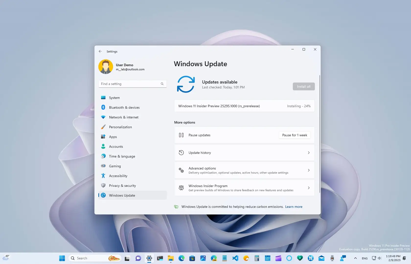 Windows 11在Dev Channel中构建25295版本