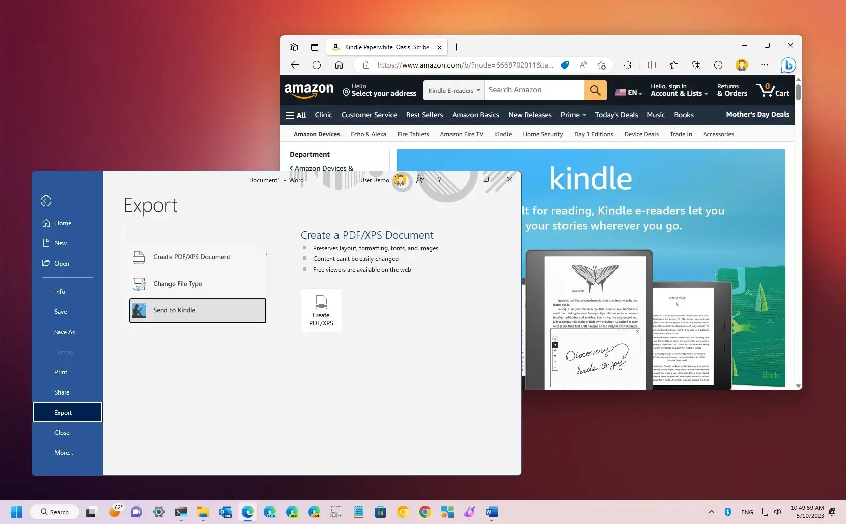 如何在 Windows 11 上将 Word 文档发送到 Amazon Kindle - 数字指南