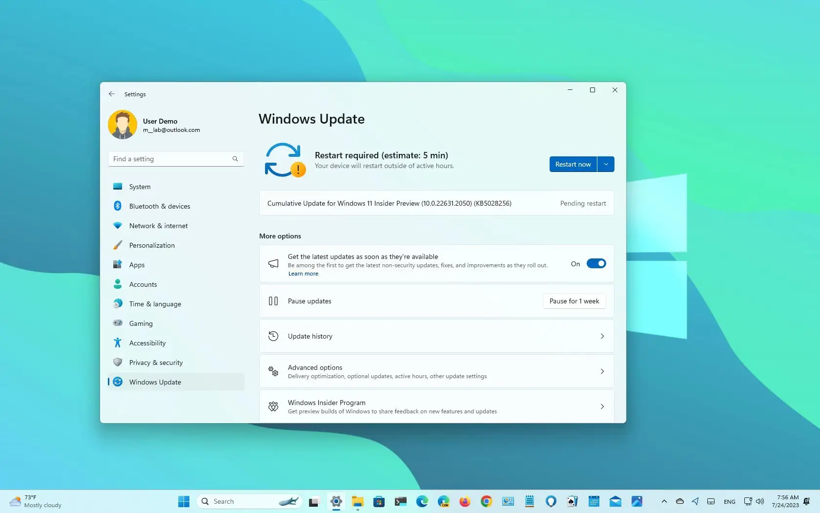 Windows 11 build 22631.2050 (KB5028256) 在 Beta 通道中推出
