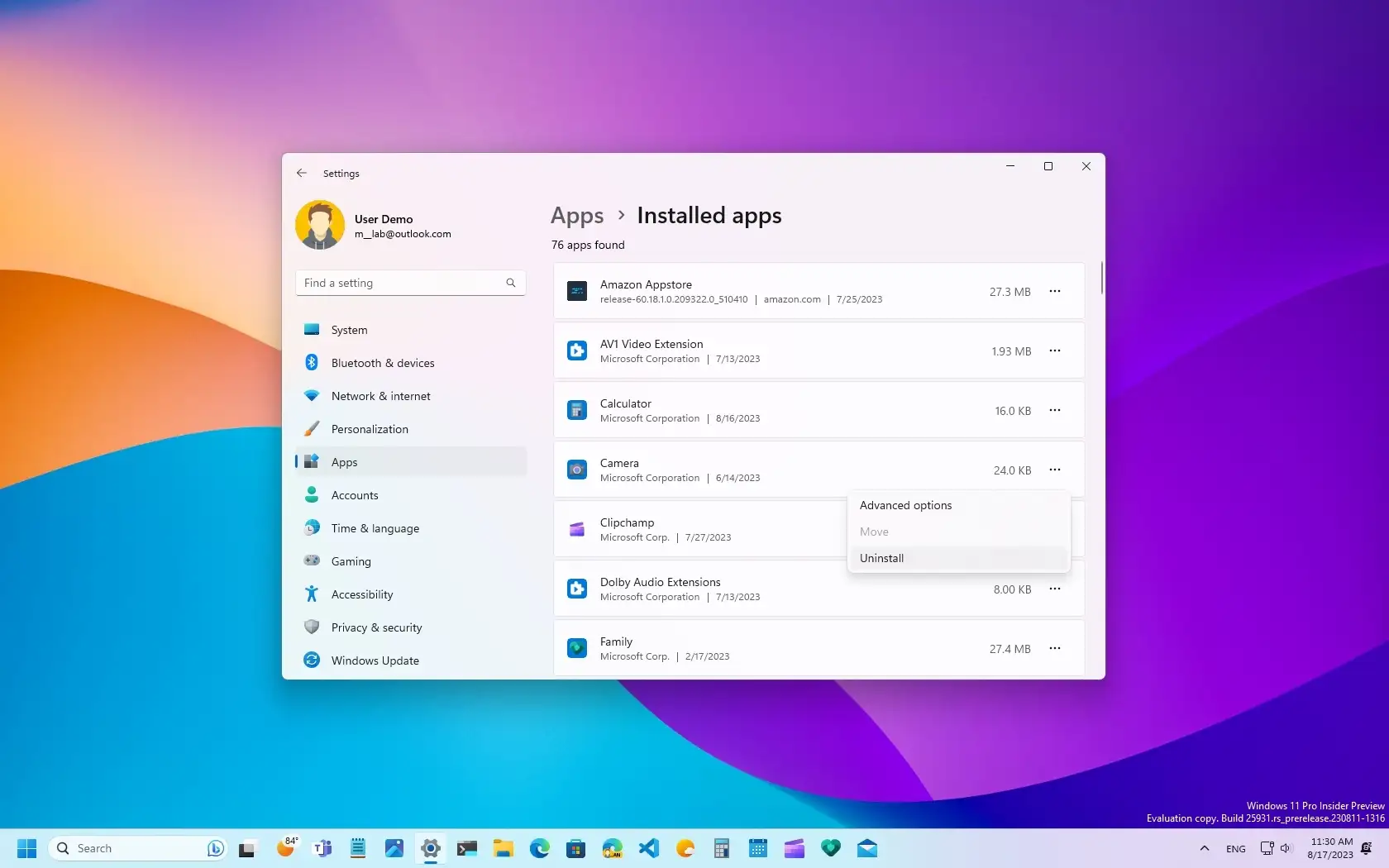 Windows 11 23H2将添加卸载选项，以获取更多收件箱应用程序