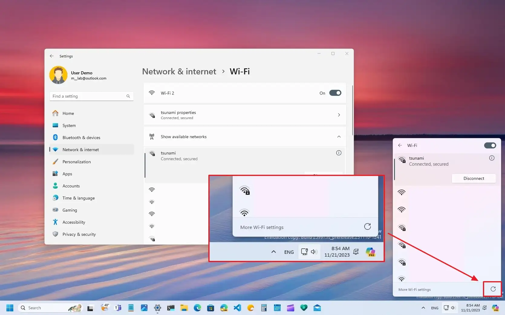 Windows 11 获得刷新 Wi-Fi 网络列表的新选项 - 数字指南