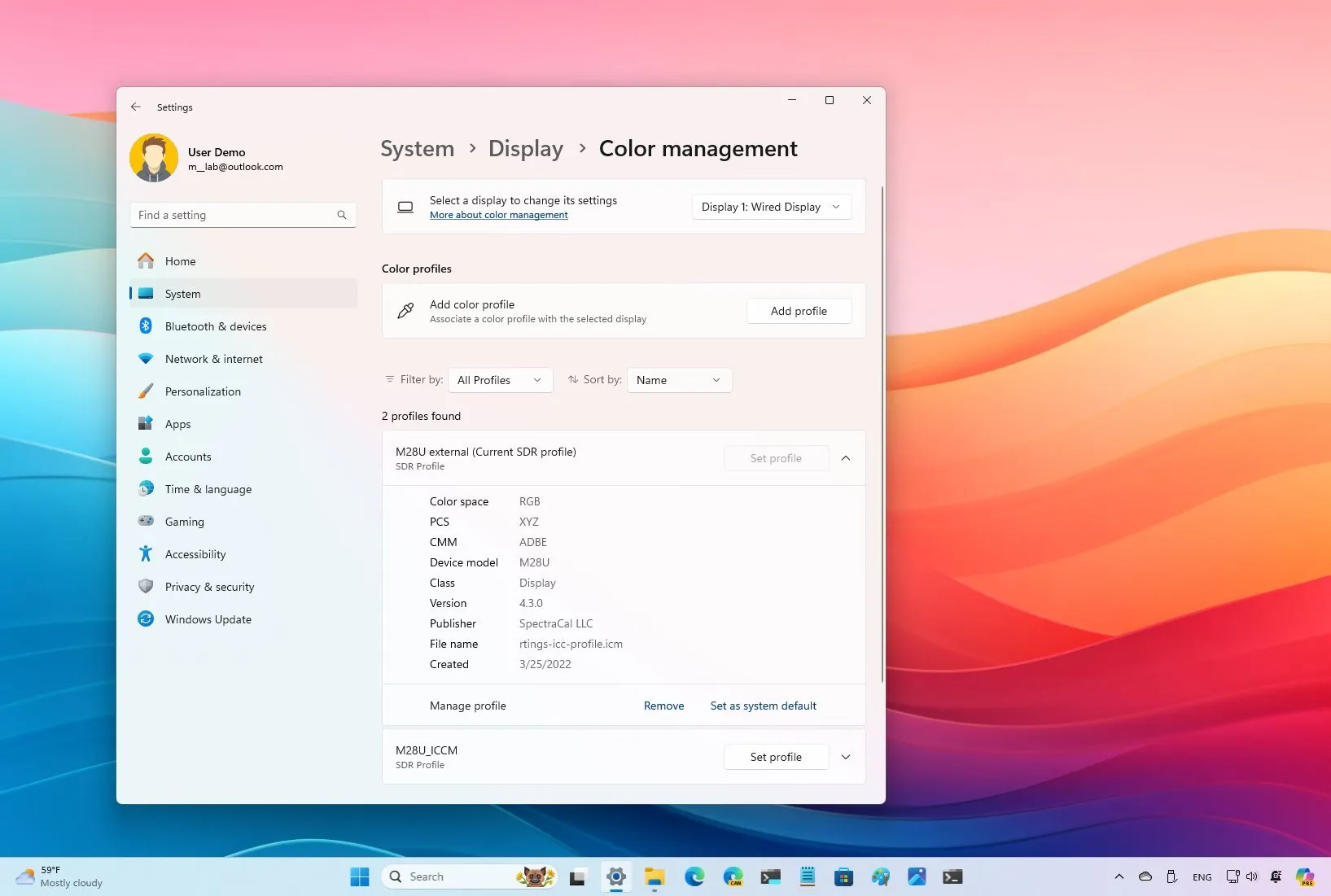 如何更改 Windows 11 上的显示颜色配置文件 - 数字指南