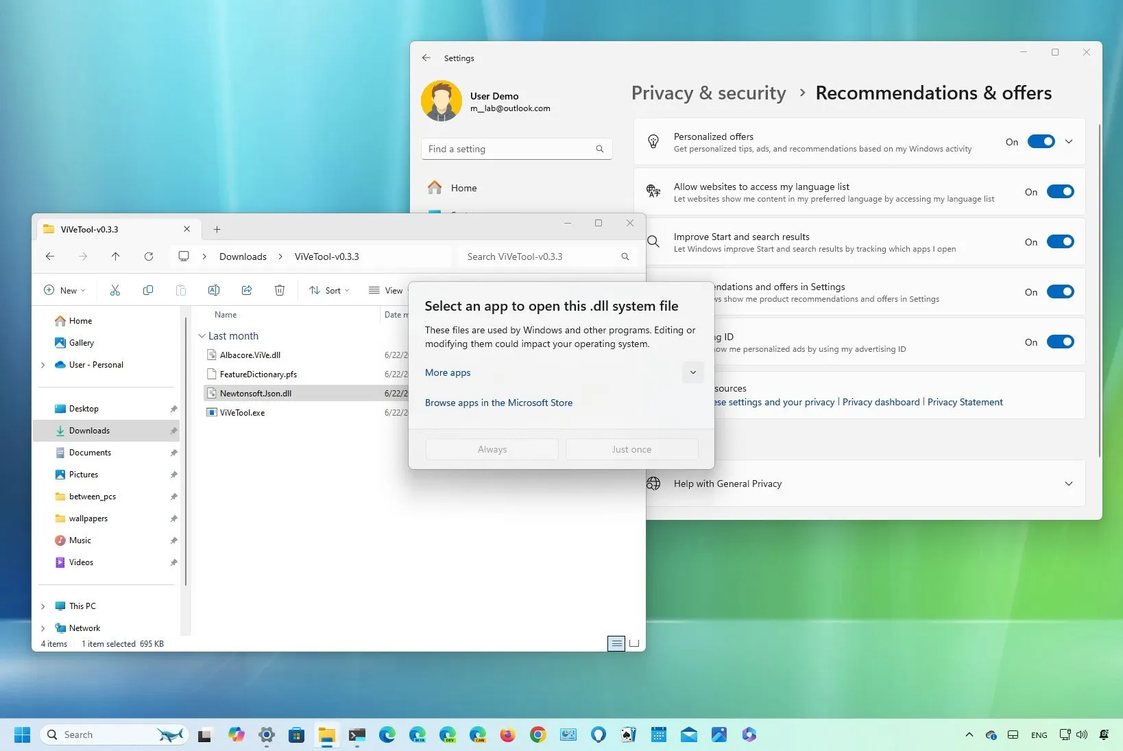 Windows 11 build 22635.3936 (KB5040535) 带来新的 Open With UI 和权限设置 - 数字指南