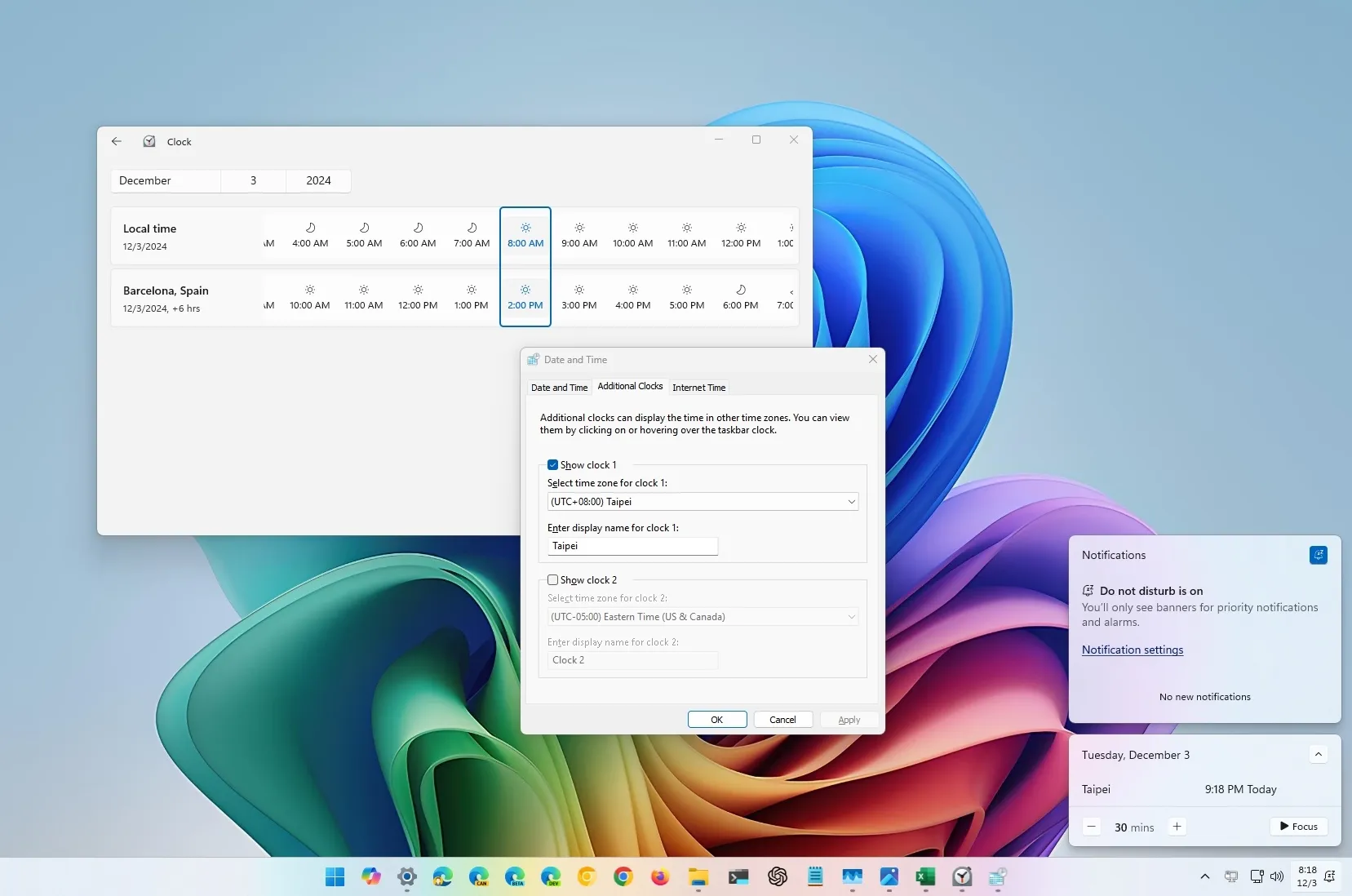 如何在 Windows 11 上添加多个时区时钟 - 数字指南