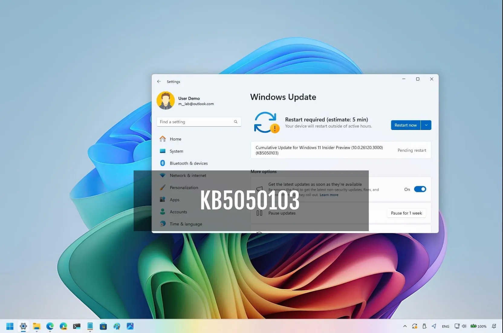 Windows 11 Build 26120.3000（KB5050103）改善了Dev Channel中的电池UI - 数字指南