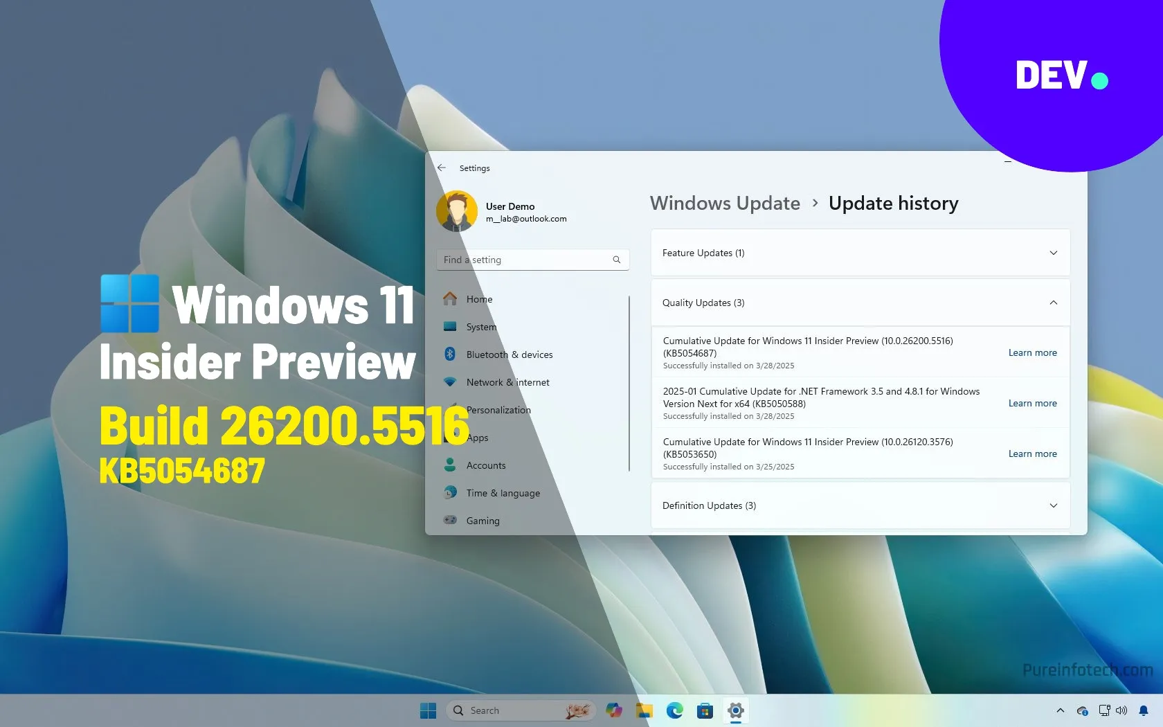 适用于 Windows 11 的 KB5054687（内部版本 26200.5516）删除了开发频道中的互联网旁路 - 数字指南