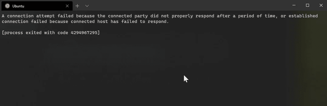 修正 Windows 11 中 WSL 中進程退出並顯示代碼 4294967295 修正 Windows 11 中 WSL 中進程退出並顯示代碼 4294967295