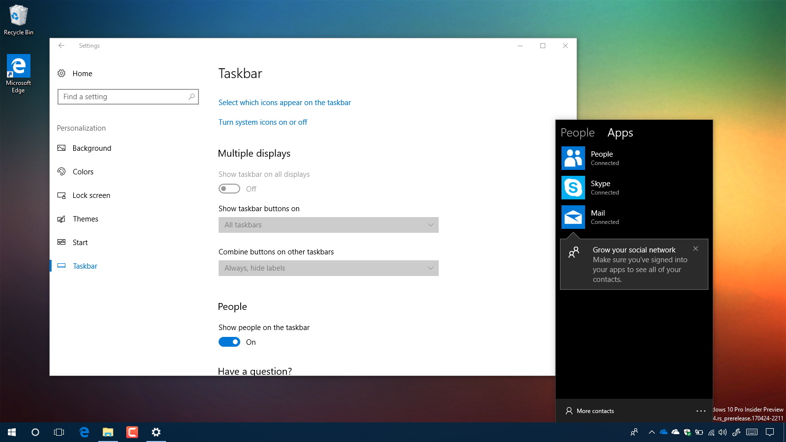 如何在 Windows 10 上的工作列上啟用或停用“我的人員”