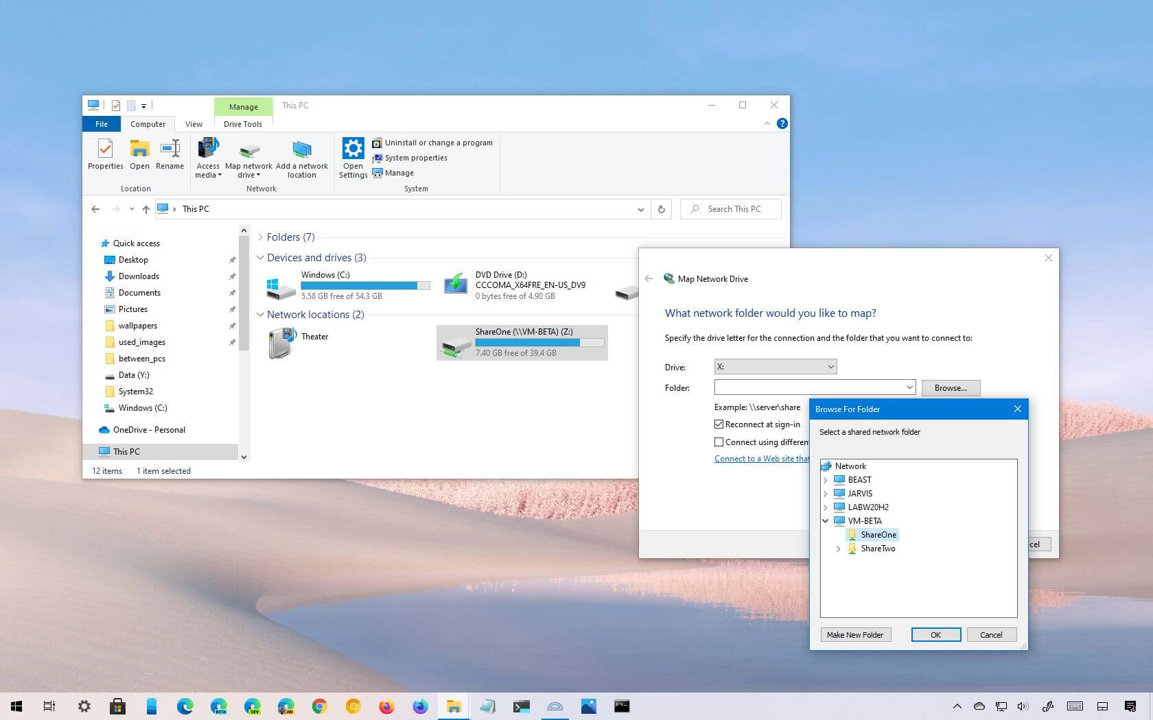 如何在 Windows 10 上對應網路磁碟機