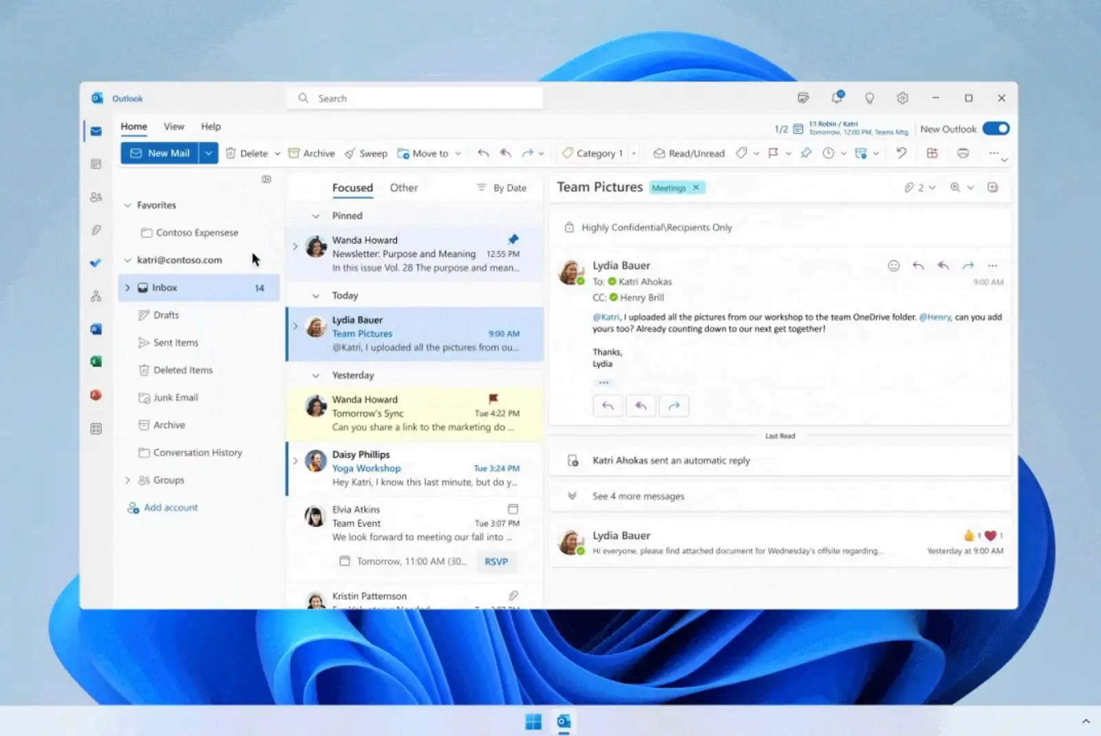 適用於 Windows 11 的重新設計的 Office Outlook 應用程式已交付給測試人員